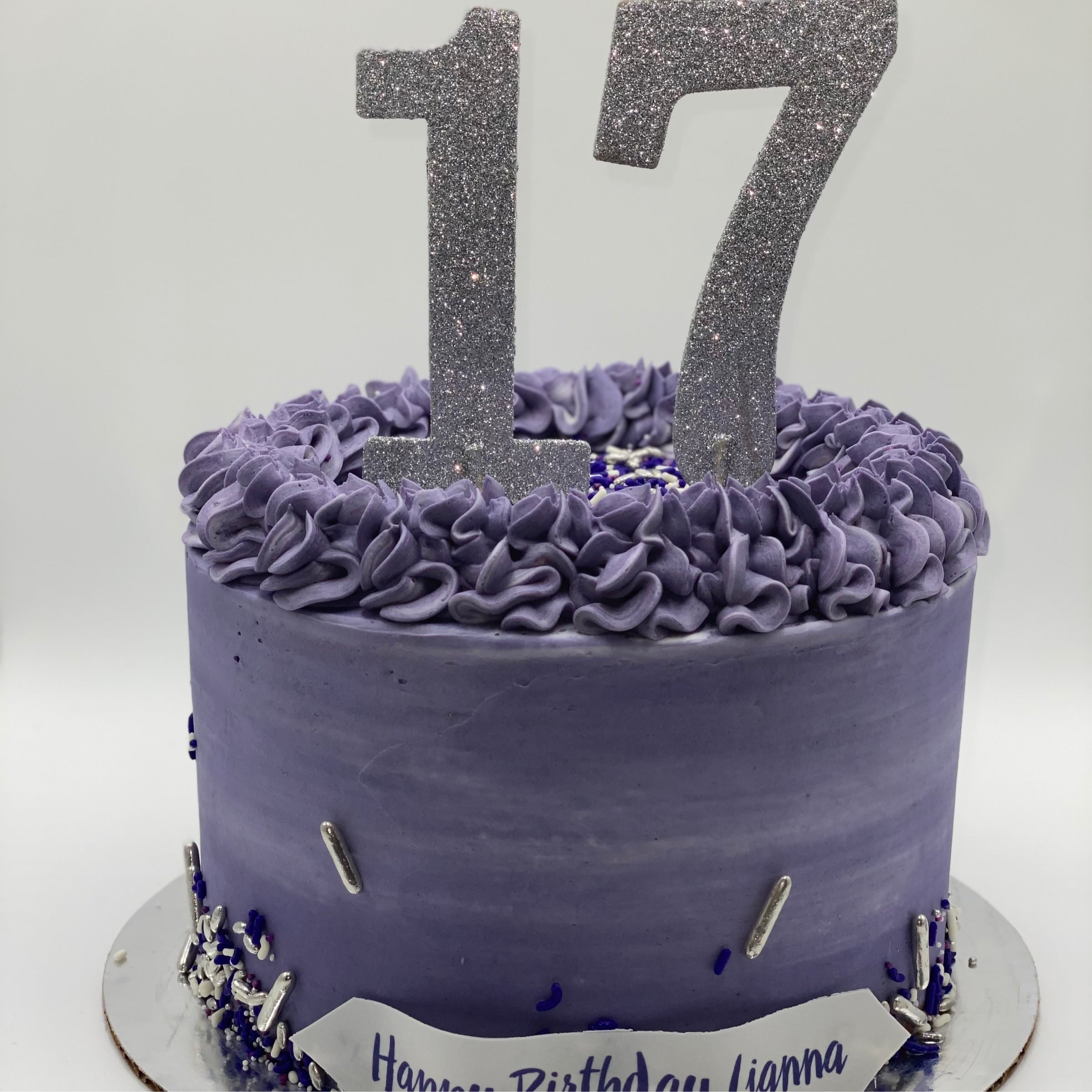 Purple 17th Birthday Cake